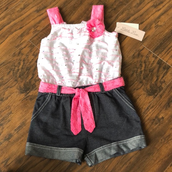 Little Lass | Matching Sets | Nwt Little Lass One Piece Hot Pink W ...
